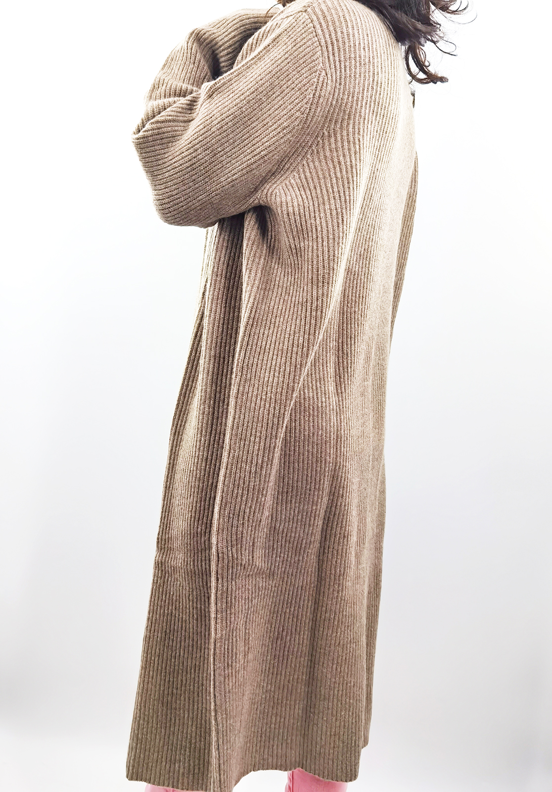 Cashmere knitted long coat