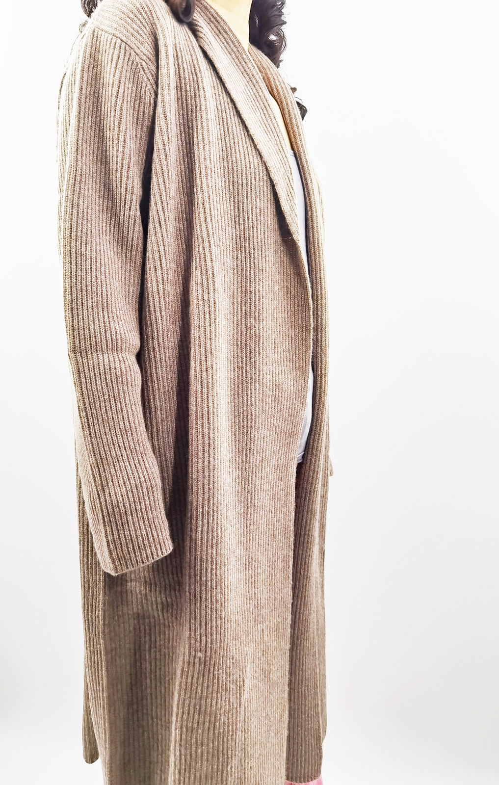 Cashmere knitted long coat