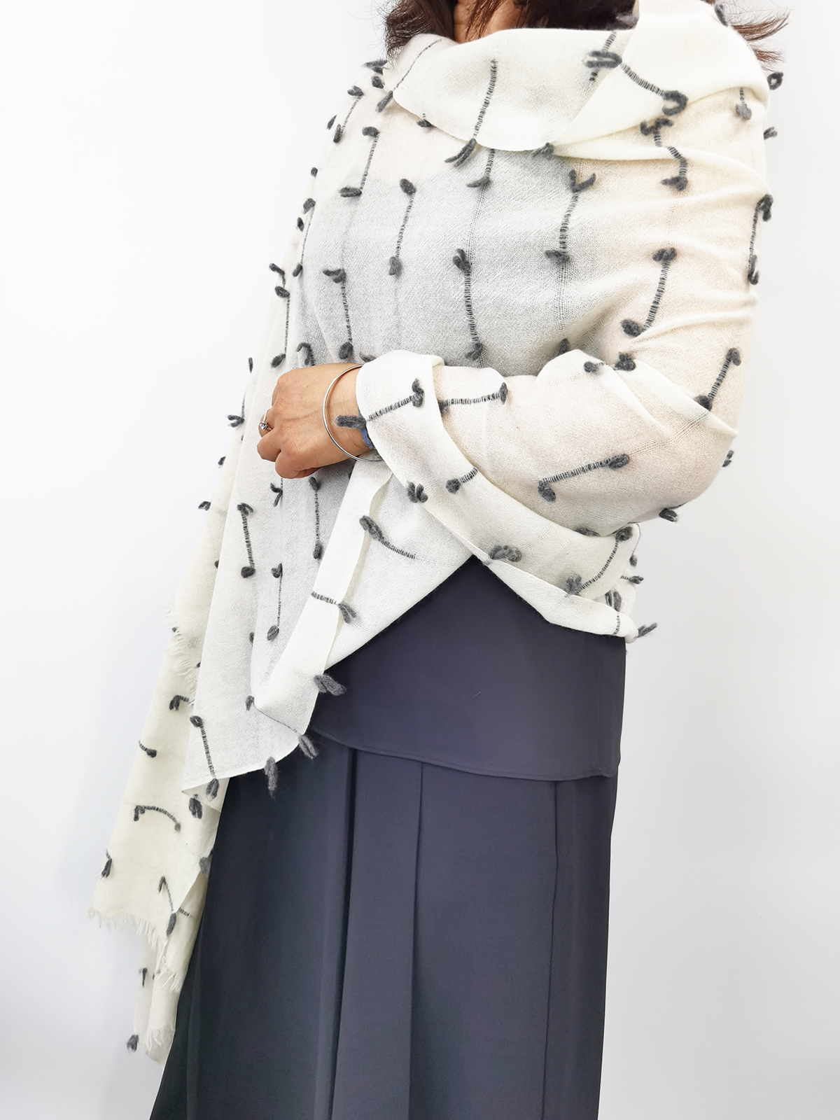 Women's cashmere fancy wrap shawl light weight