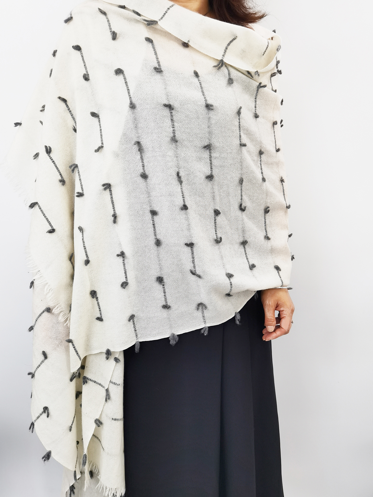 Women's cashmere fancy wrap shawl light weight