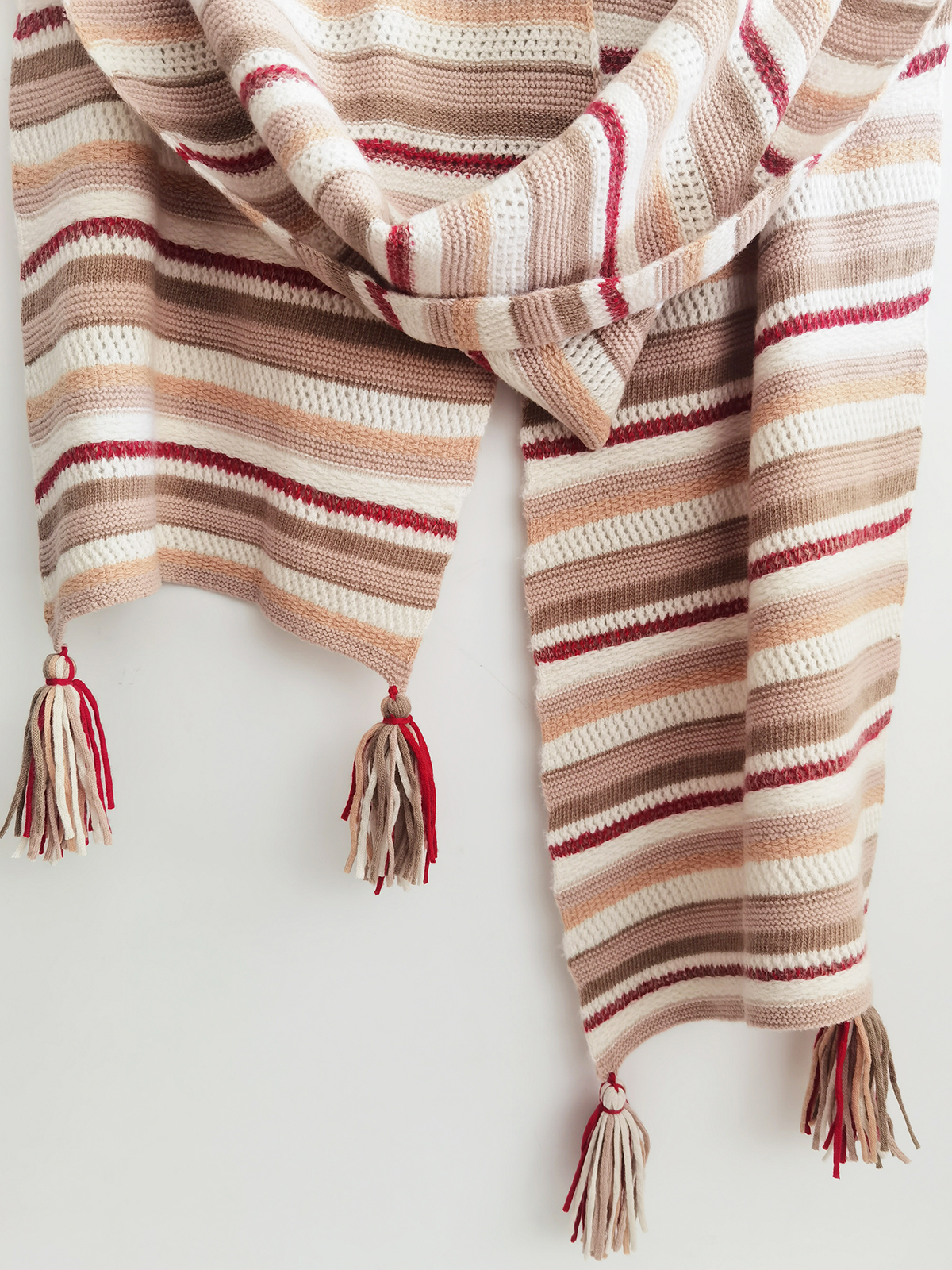 Woolen colorful stripe scarf