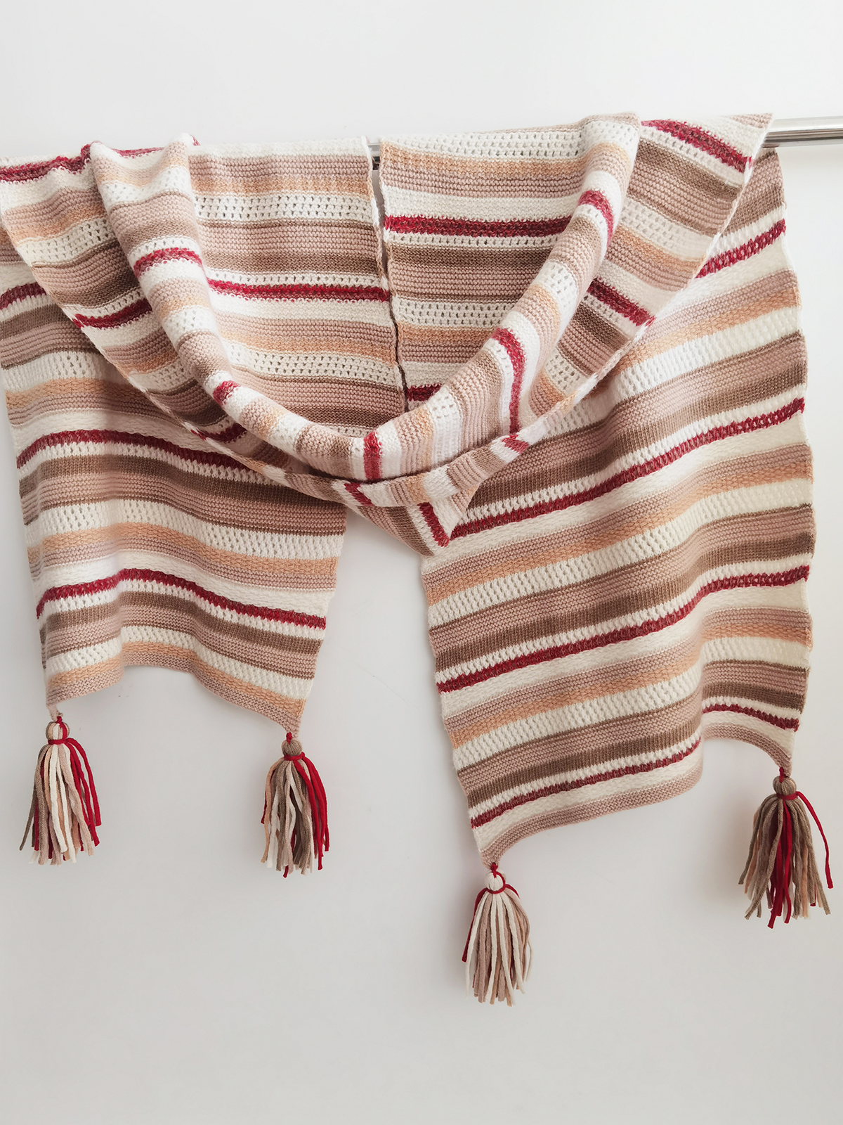 Woolen colorful stripe scarf