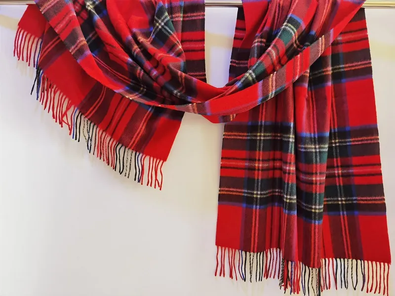 Cashmere woven plaid stole/shawl for women's FW