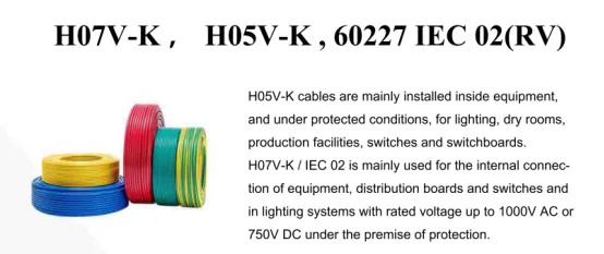 The difference of H07V-U,H07V-R,H07V-K PVC insulated Cable