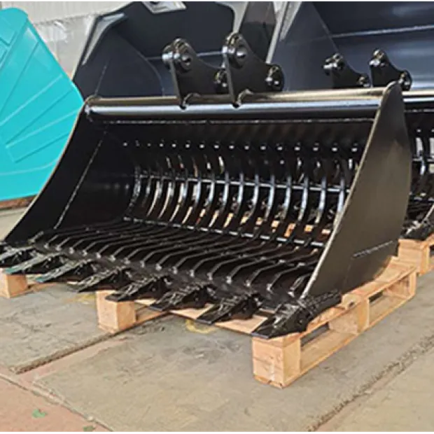 Excavator grid buckets of various brands