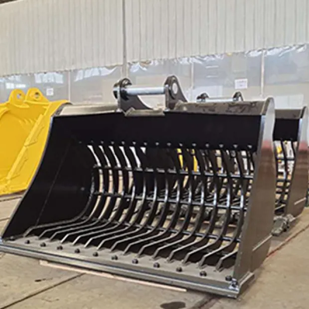 Excavator grid buckets of various brands