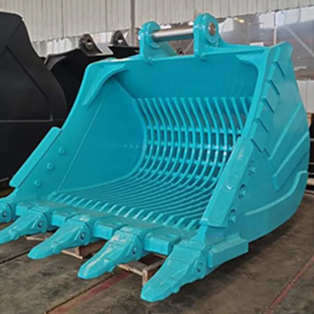Excavator grid buckets of various brands