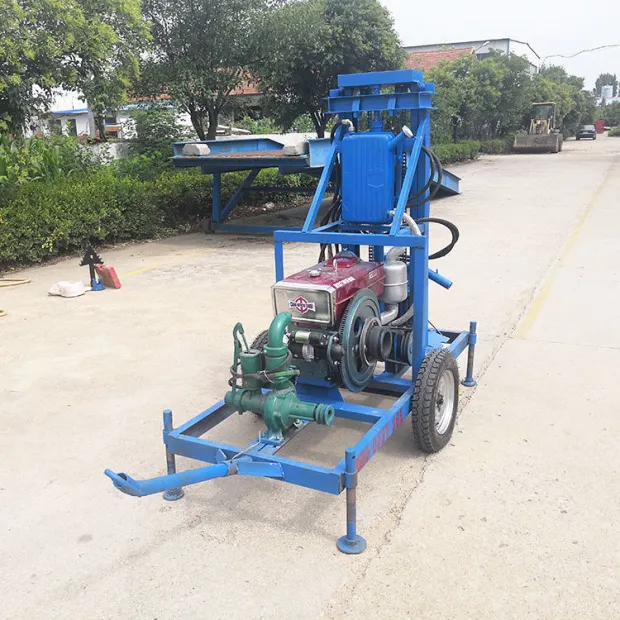 22HP Diesel Engine 150m Wheel Drilling Rig mine drilling rig water ...