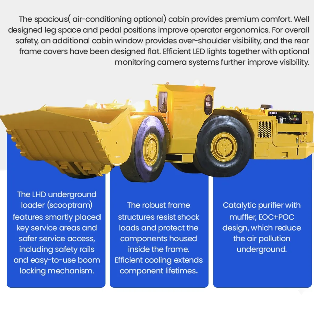 Copper mine underground scraperloading hauling dumping vehicle