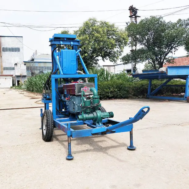 22HP Diesel Engine 150m Wheel Drilling Rig mine drilling rig water ...