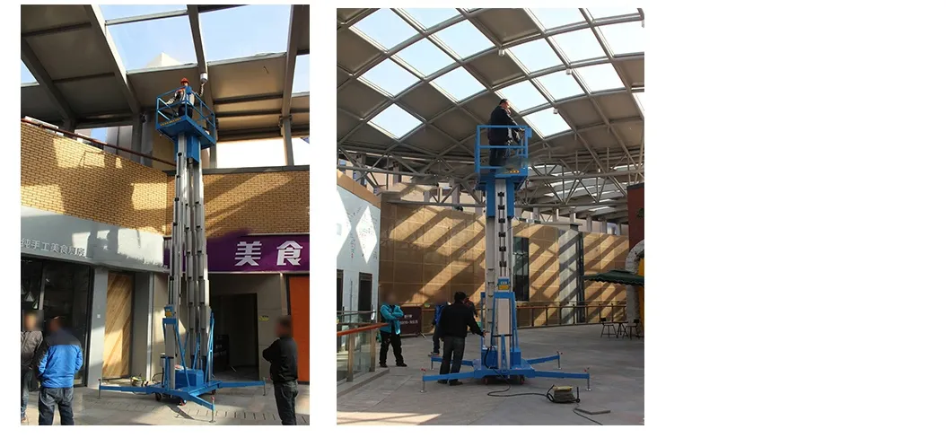 Single Dual Masts Aluminum Man Lift
