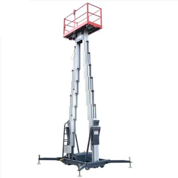 Single Dual Masts Aluminum Man Lift