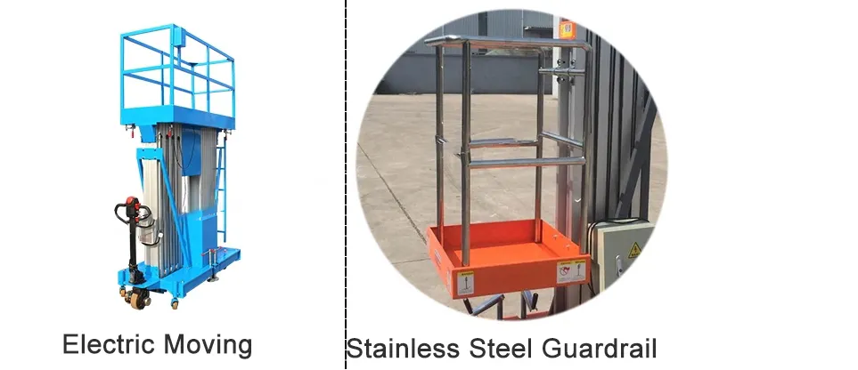 Single Dual Masts Aluminum Man Lift