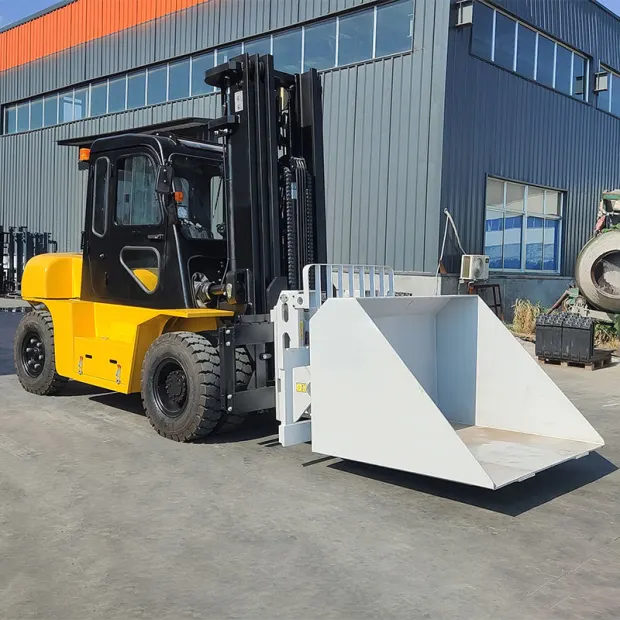 5 ton 5000kg 6t 6000kg 8t 9t 10t 7 ton diesel forklift with hinged bucket attachment