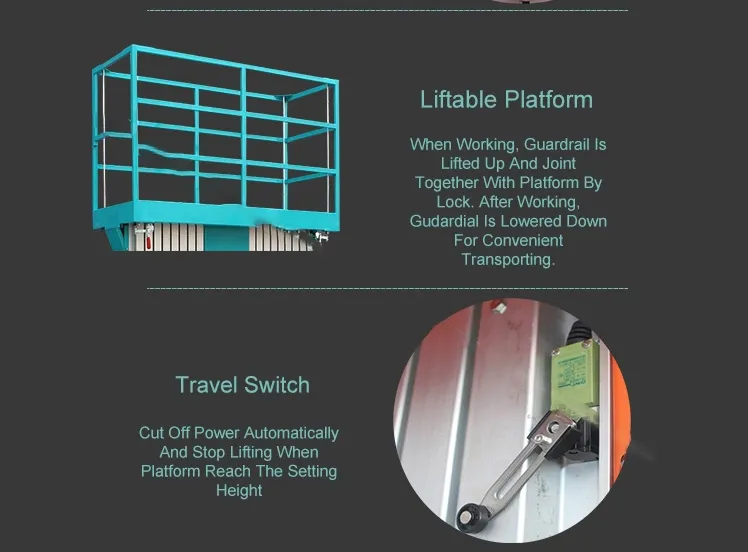 Single Dual Masts Aluminum Man Lift