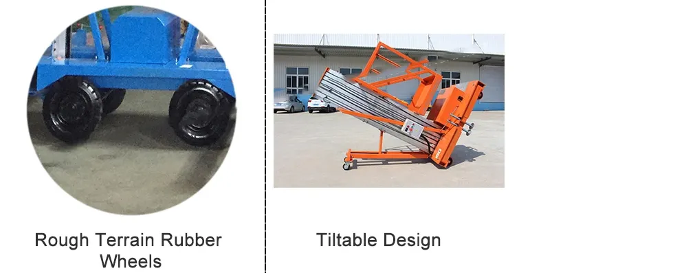 Single Dual Masts Aluminum Man Lift