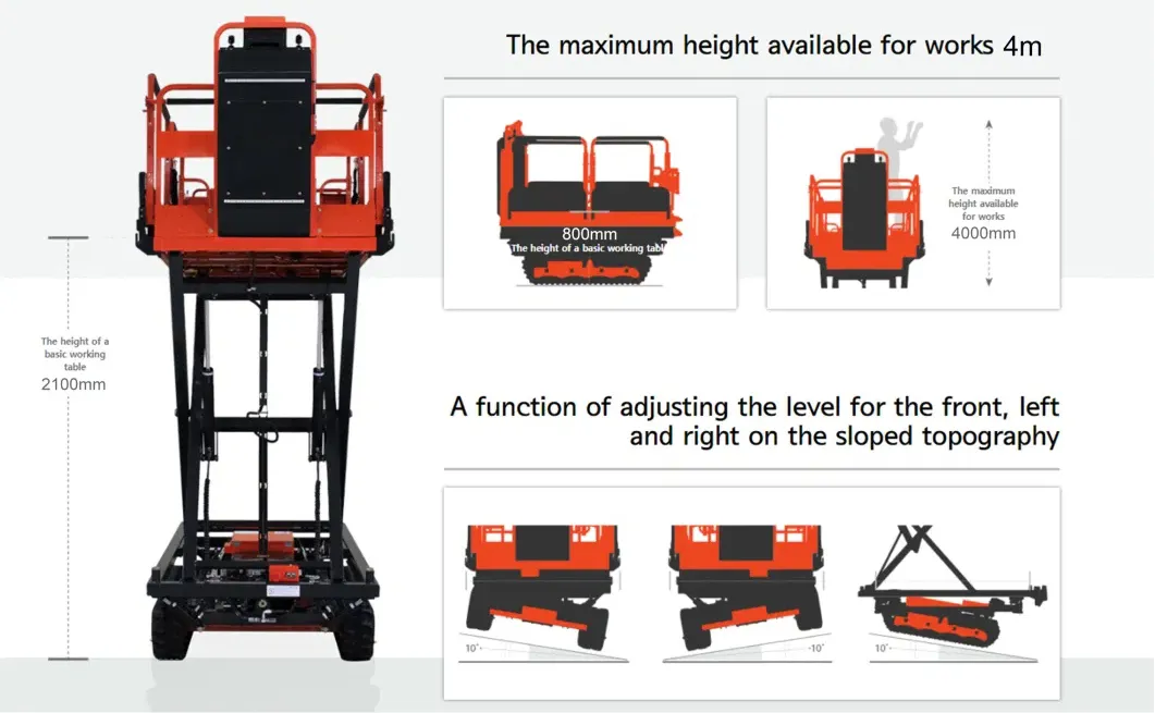Horizontally 10° Left and Right Aerial Work Platform