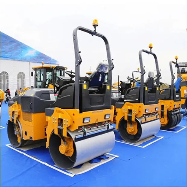 4 T Small Hydraulic Asphalt Vibratory Double Drum Compactor Two Wheel ...