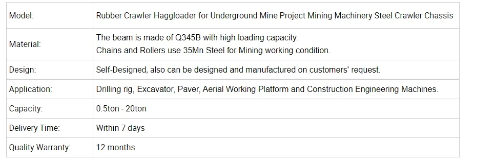 Crawler Haggloader for Underground Mine Project Mining Machinery Steel ...