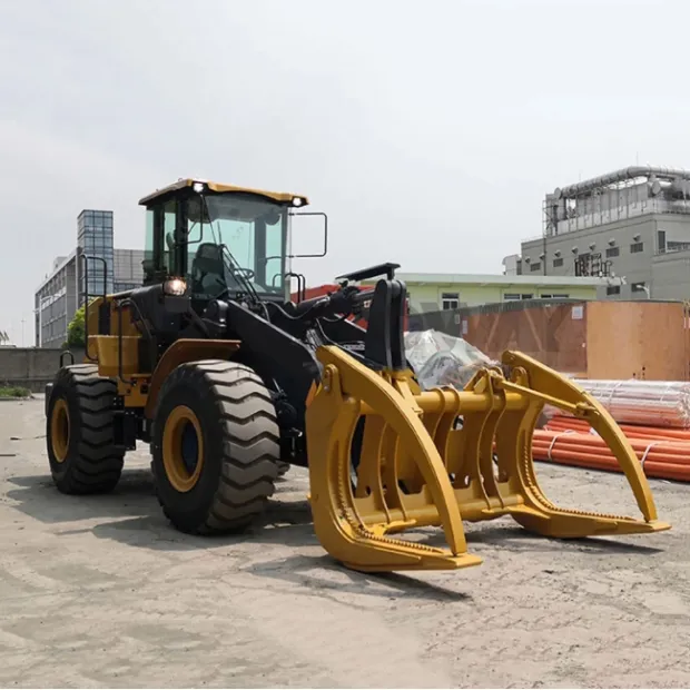 Hydraulic Small Mini Wood Log Grapple Wheel Loader 6 Ton Compact Fork