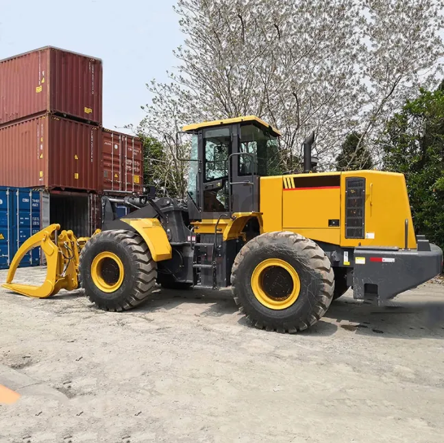 Hydraulic Small Mini Wood Log Grapple Wheel Loader 6 Ton Compact Fork