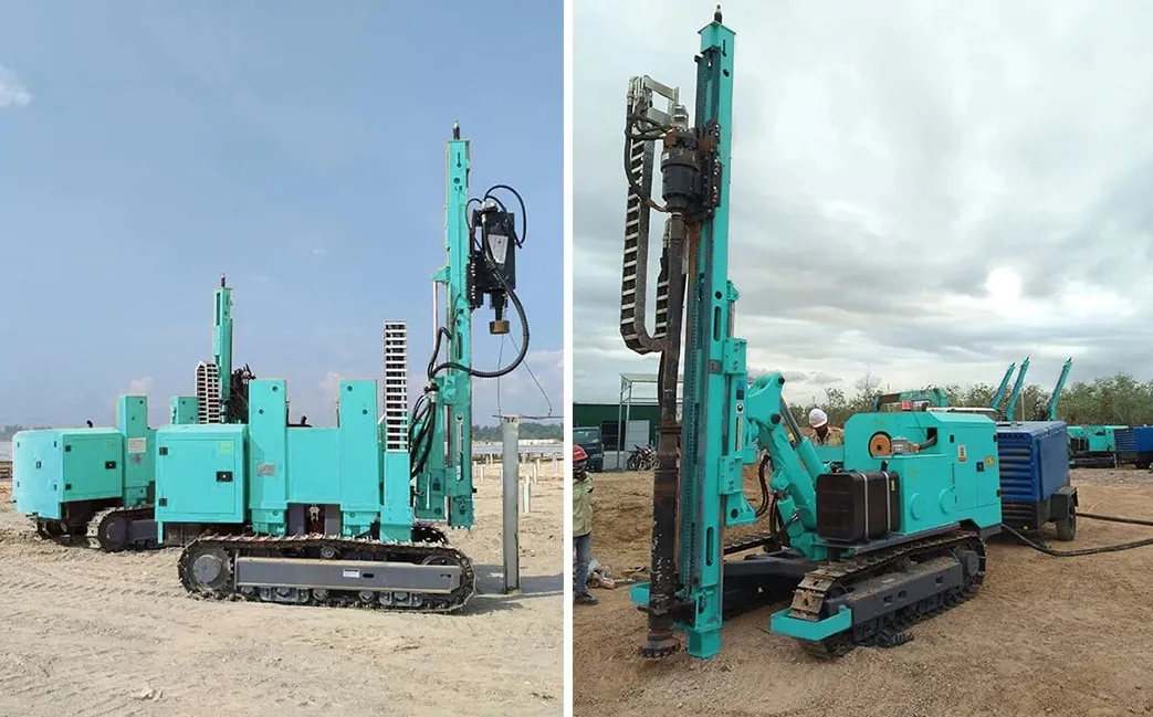 Hf385y 20-120m Solar Photovoltaic Energy Crawler Piling Rig for Sale