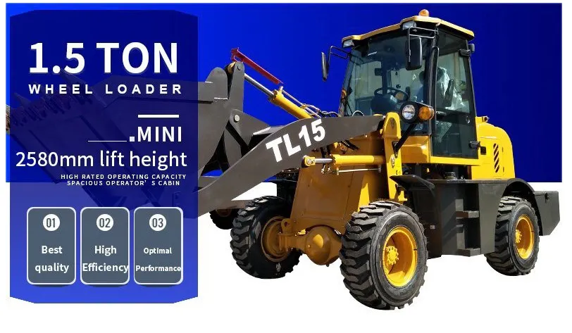 TL15 1.5 ton mini wheel loader agricultural machinery with auger