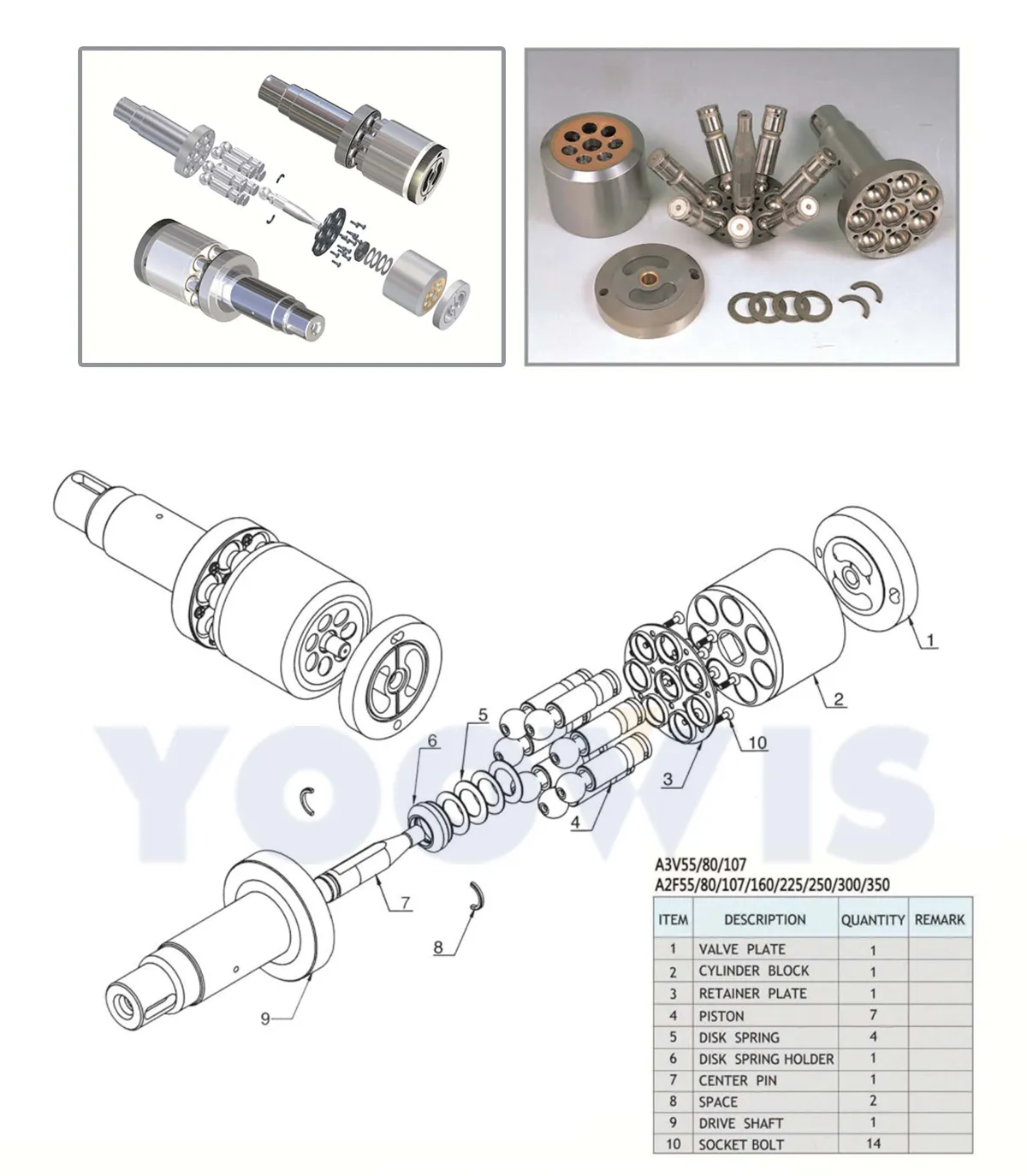 A2F55 A2f Rexroth Hydraulic Piston Pump Spare Parts
