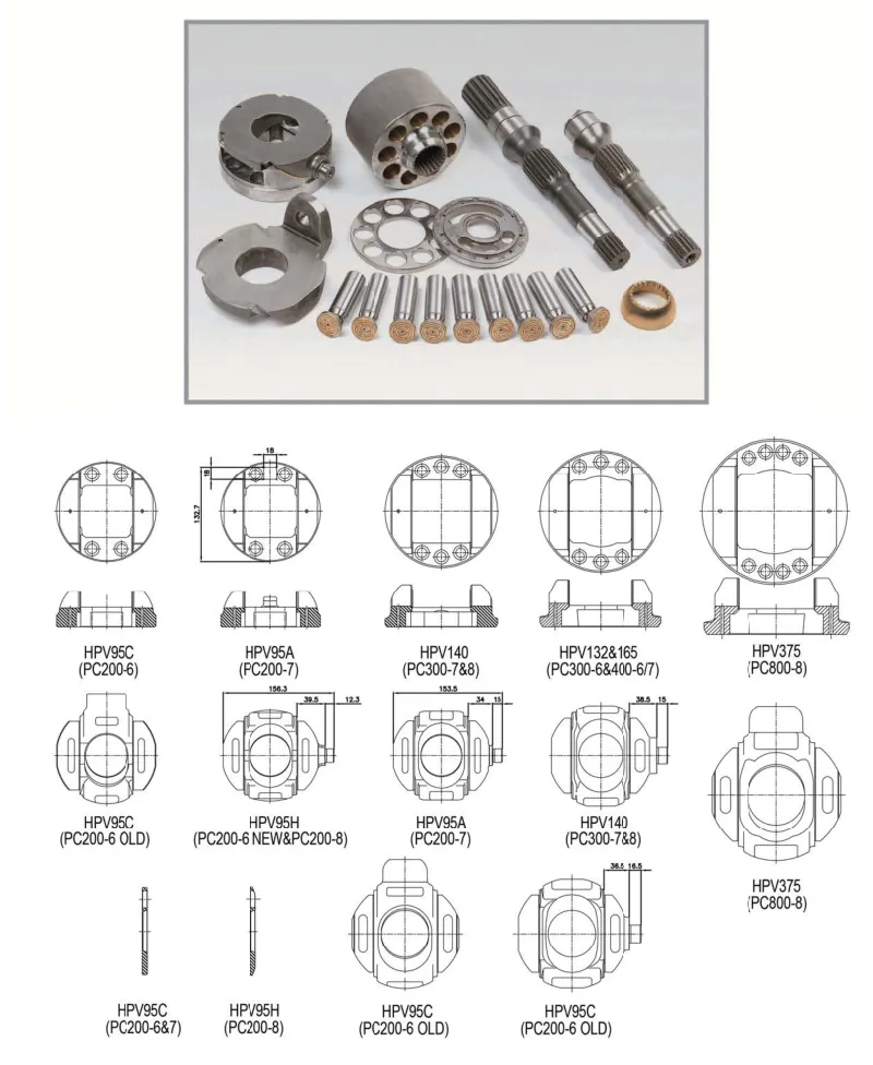 HPV95 Hydraulic Pump Parts Main Pump Repair Kits PC200-8 PC220-8