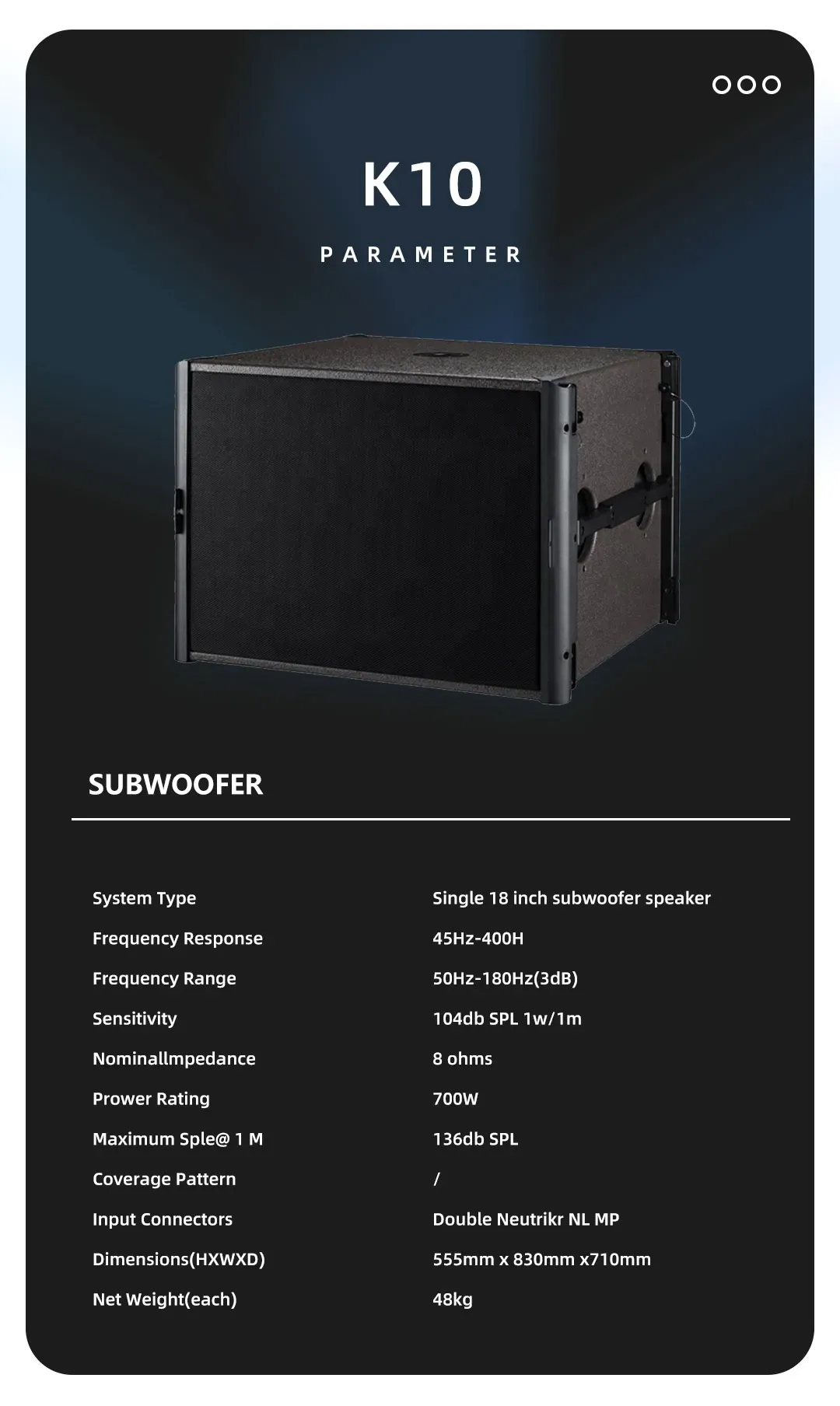 K10 Line Array Speaker