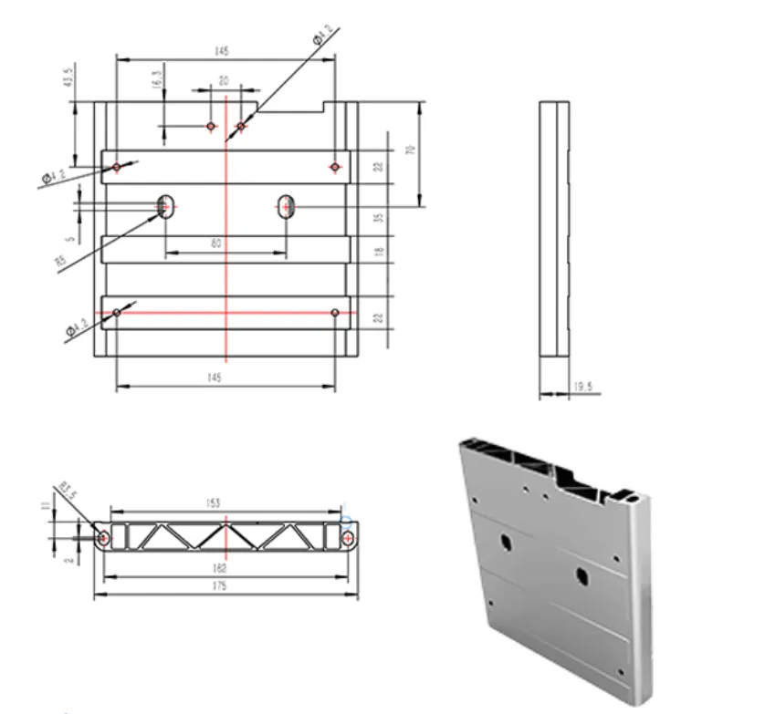 Lithium battery module aluminum end plate