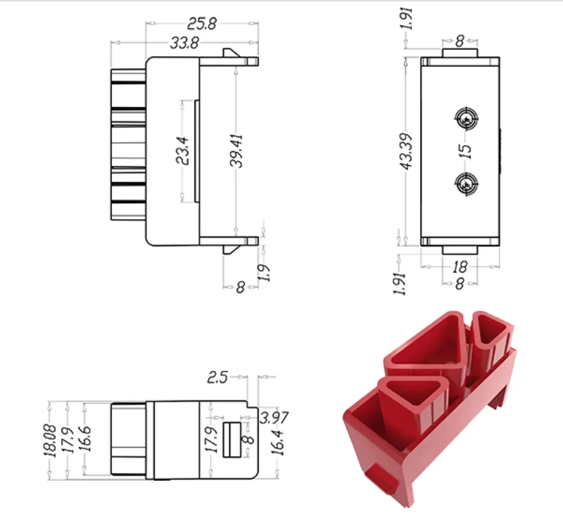 Lithium battery module outlet bracket