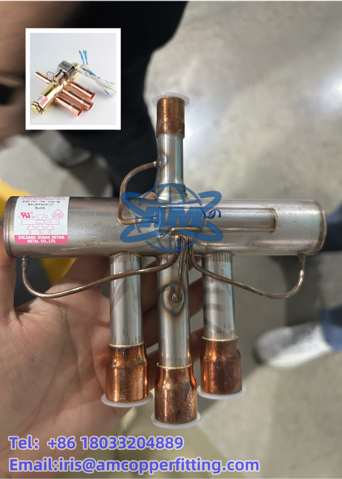 steel four way reserving valve to replace the copper to reduce costs