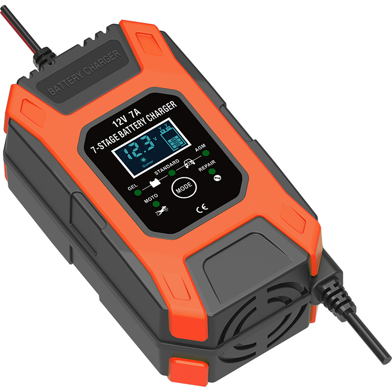FOXSUR 12V 7A Pulse Repair Charger with LCD Display, Motorcycle & Car ...