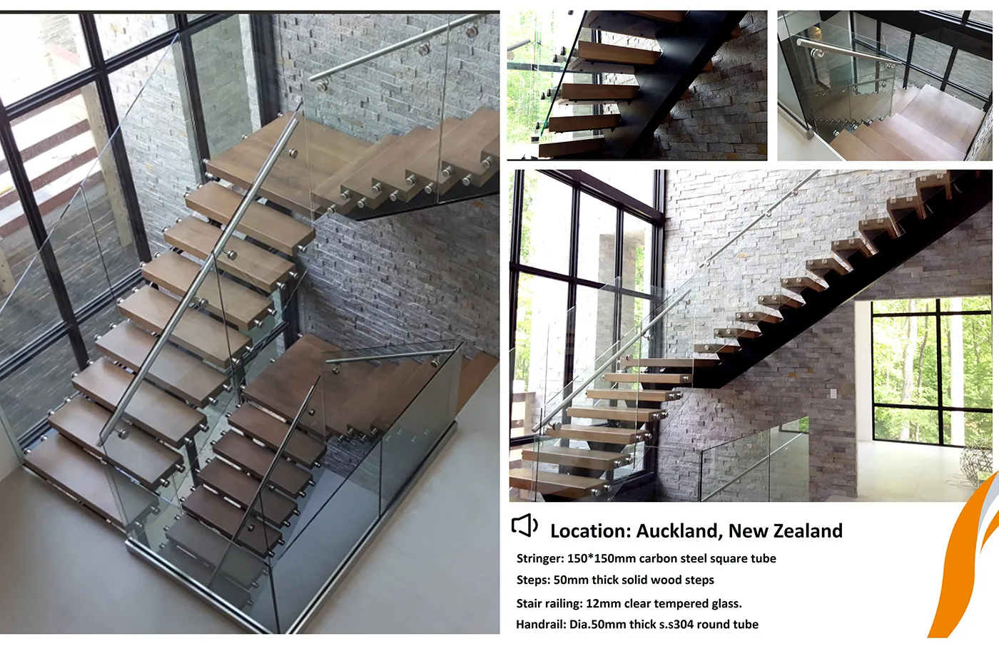 Mono stringer timber stair for New Zealand