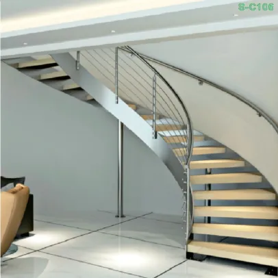 Curved Staircase, Space Savingv Stairs, Wood Steps Staircase