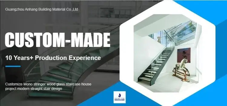 double stringer steel staircase with concealed tread step
