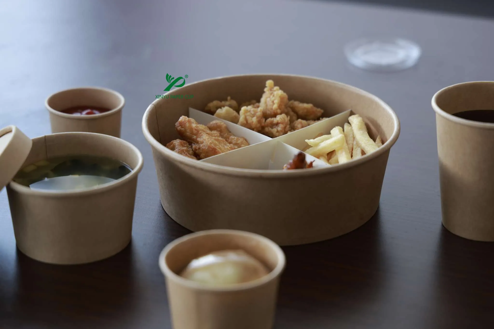 Kraft paper Salad bowl and cases