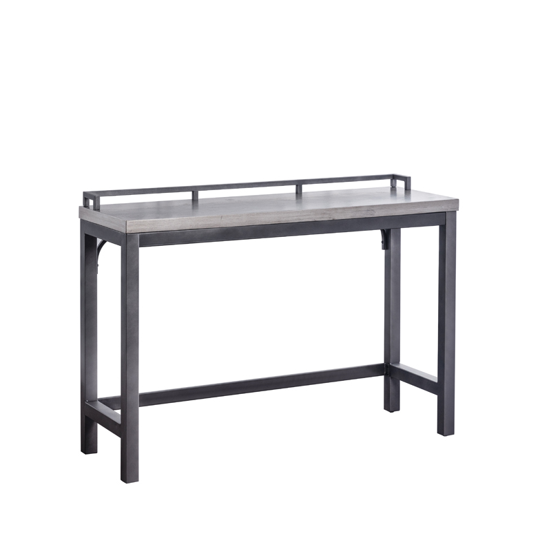 Wooden top bar table with metal frame