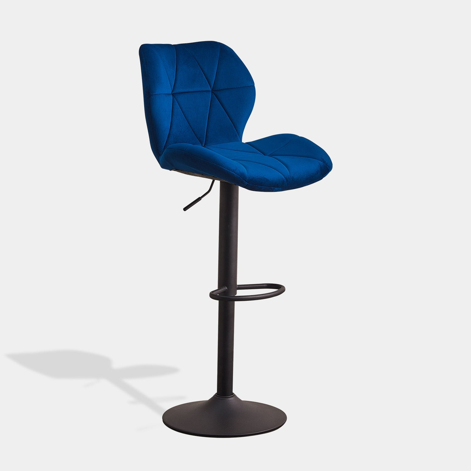 Luxury stylish blue velvet bar stool