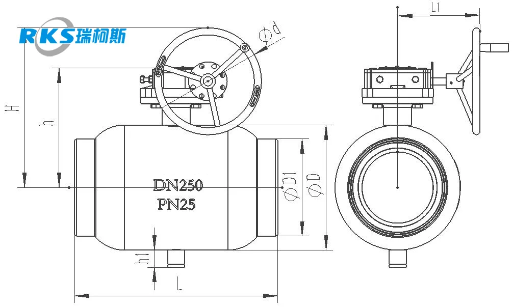 Steel Ball Valve DN200-DN300 & Welded Dn200-Dn300 Valve