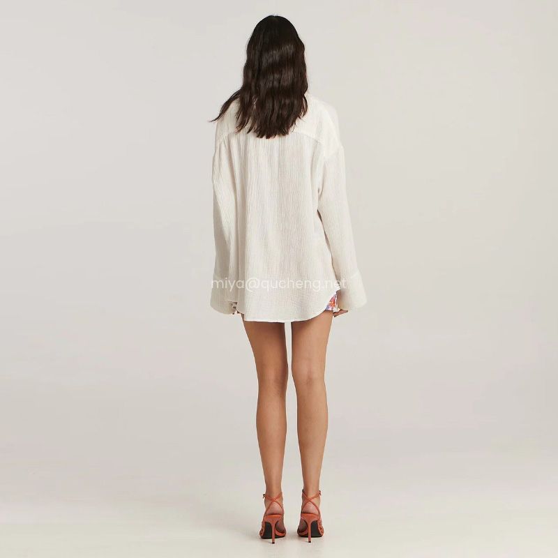 Crinkle shirt, cotton shirt for women