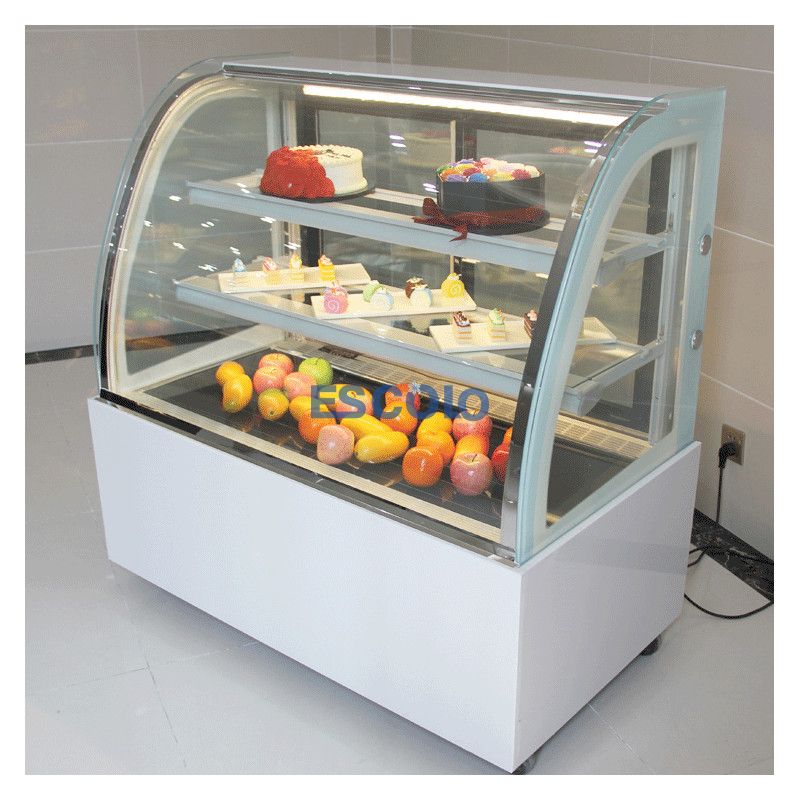 curve cake display cabinet with marble base