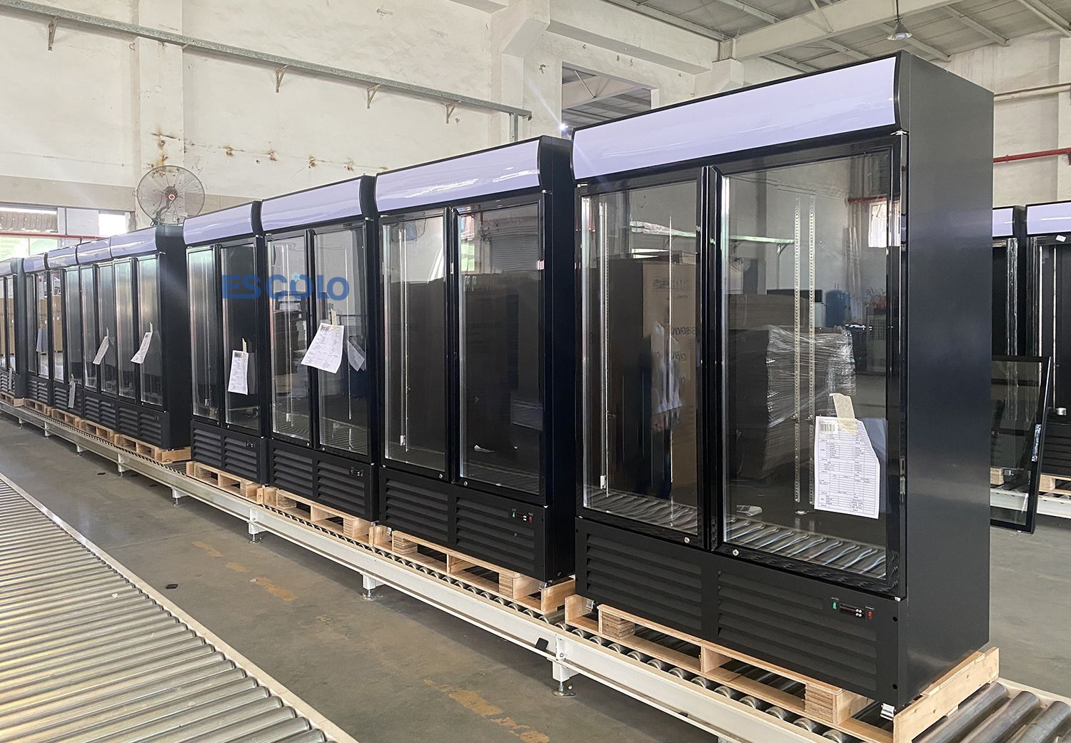 double door vertical commercial display cooler