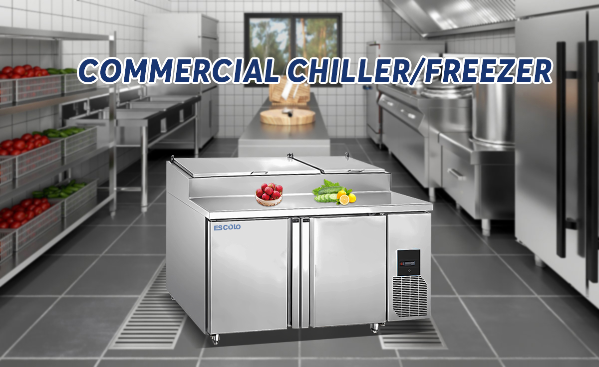 pizza making table pizza prep chiller with tray