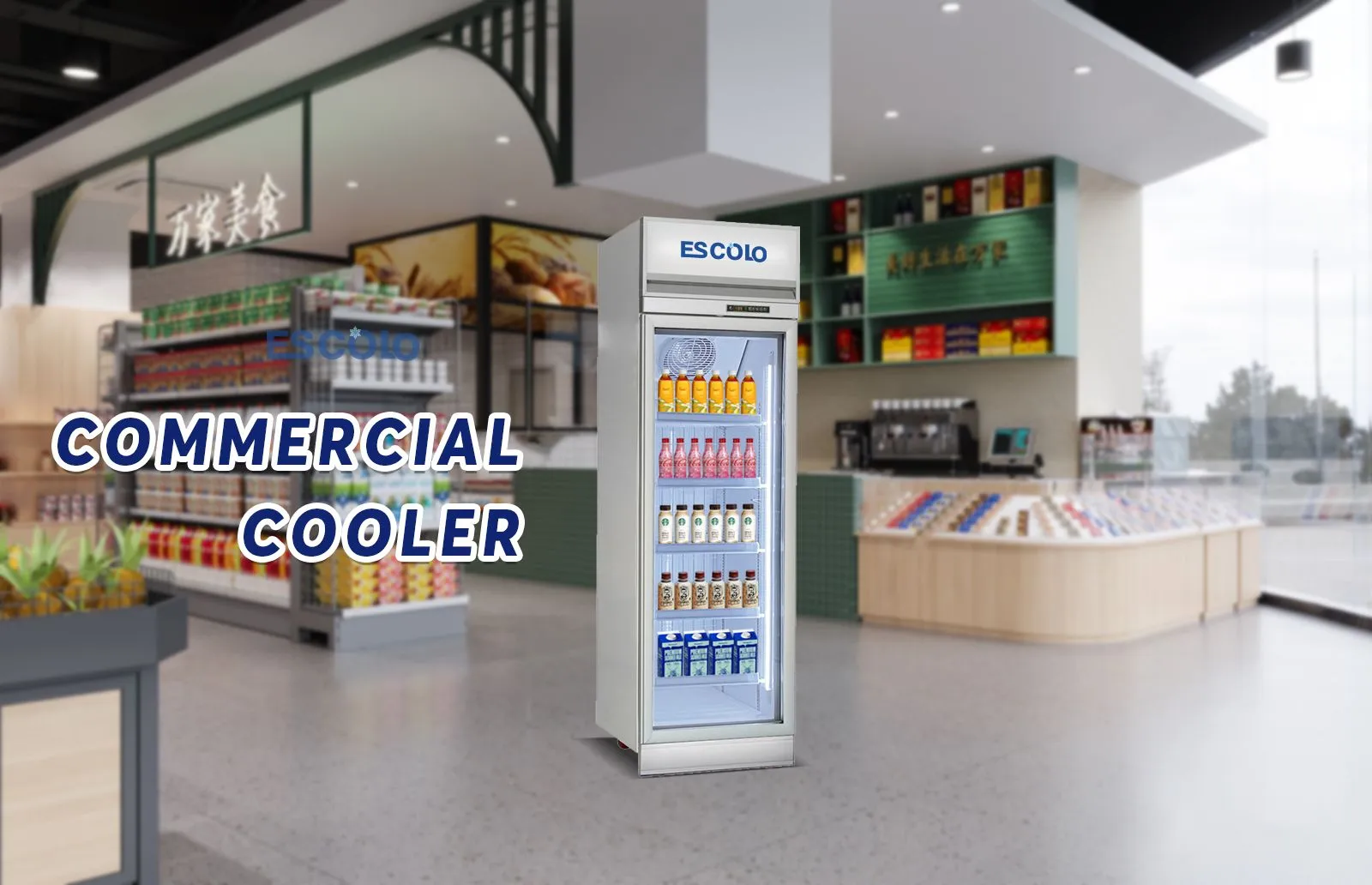 commercial single door upright beverages cooler