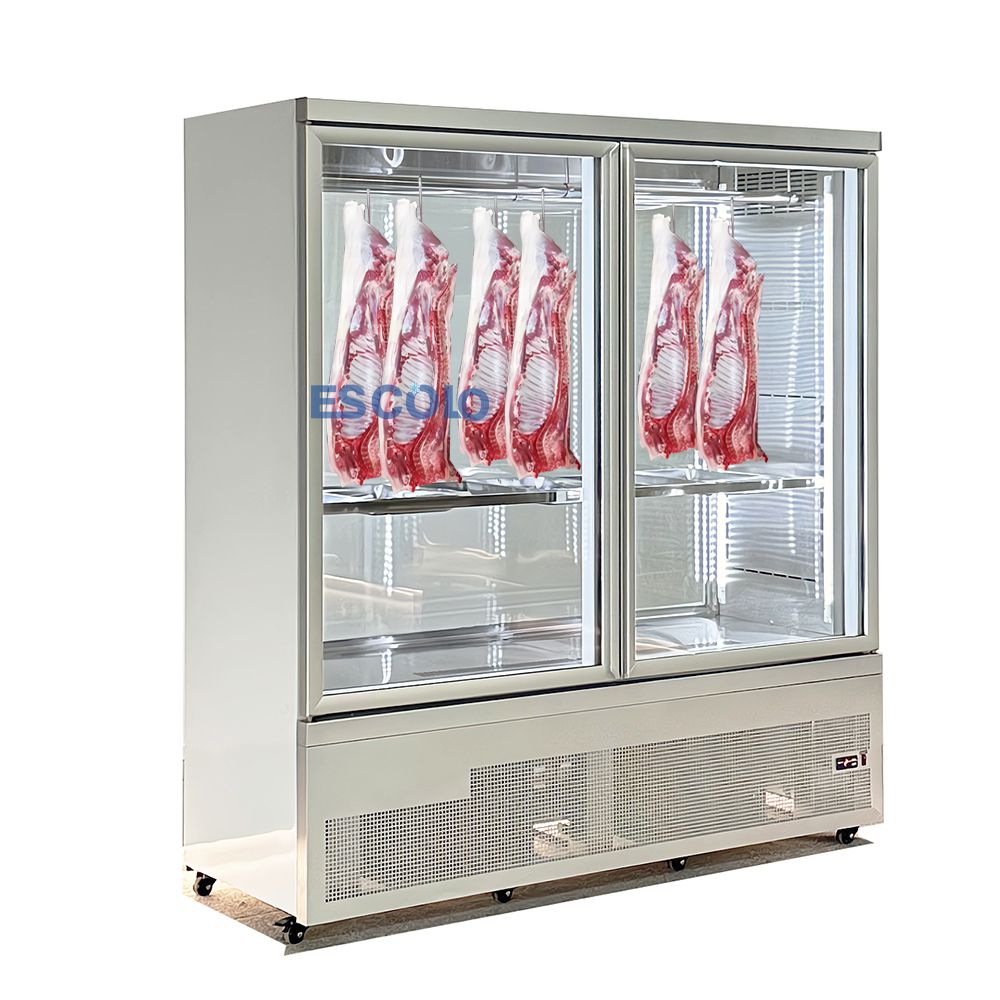 Hanging meat display refrigerator