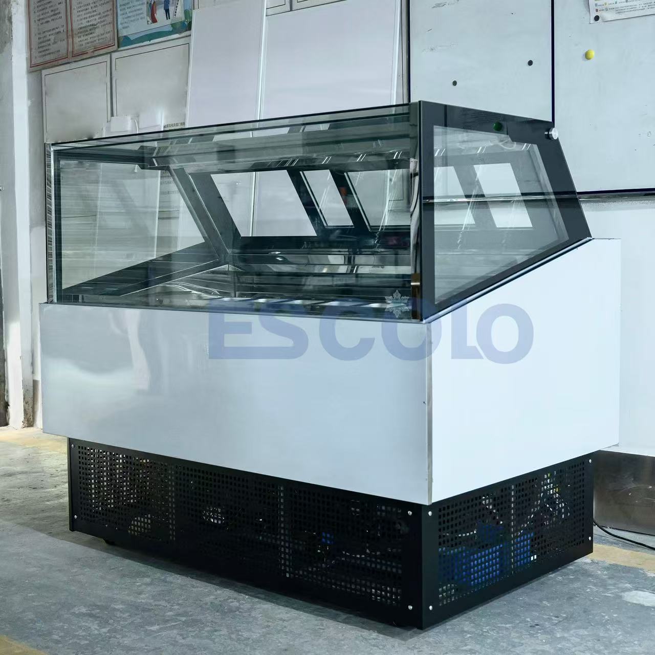 Commercial Sliding Glass Door Ice Cream Display Freezer
