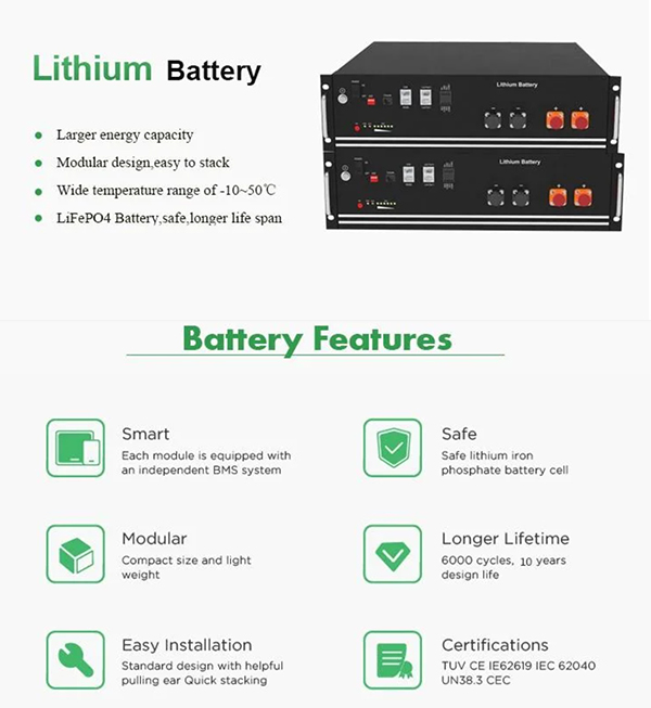 48V Lithium Battery Solar System Home Use