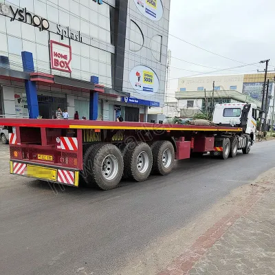 3 & 4 Axle Flatbed Trailer| HOWO Flatbed Trailer For Cargo And ...